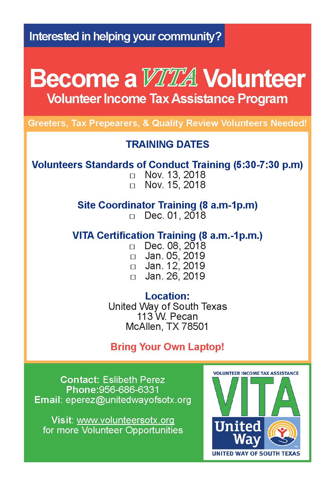 Volunteer Income Tax Assistance (VITA) Program - United Way of South Texas
